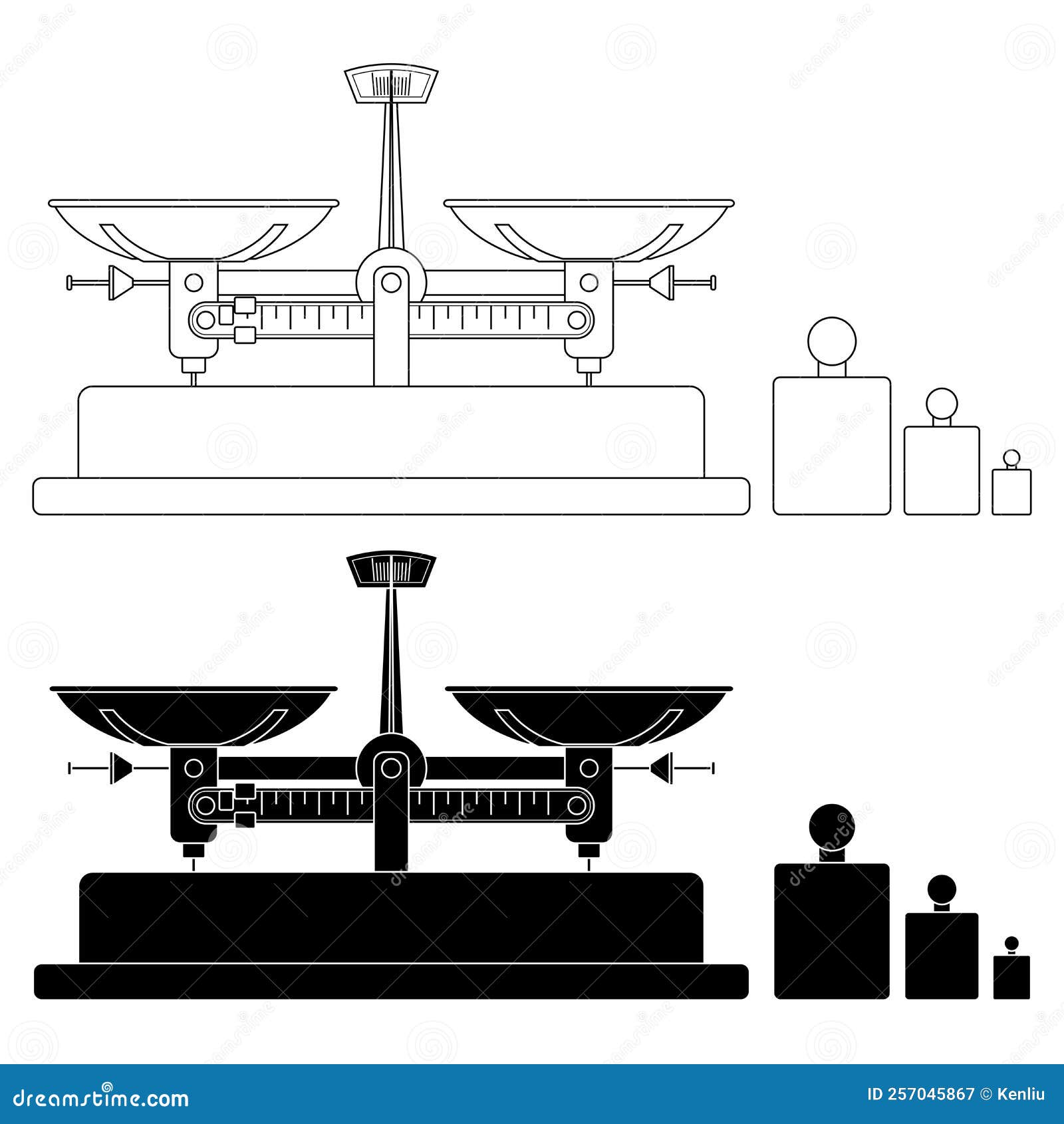 Vector Illustration Outline of Balance Stock Vector - Illustration of ...
