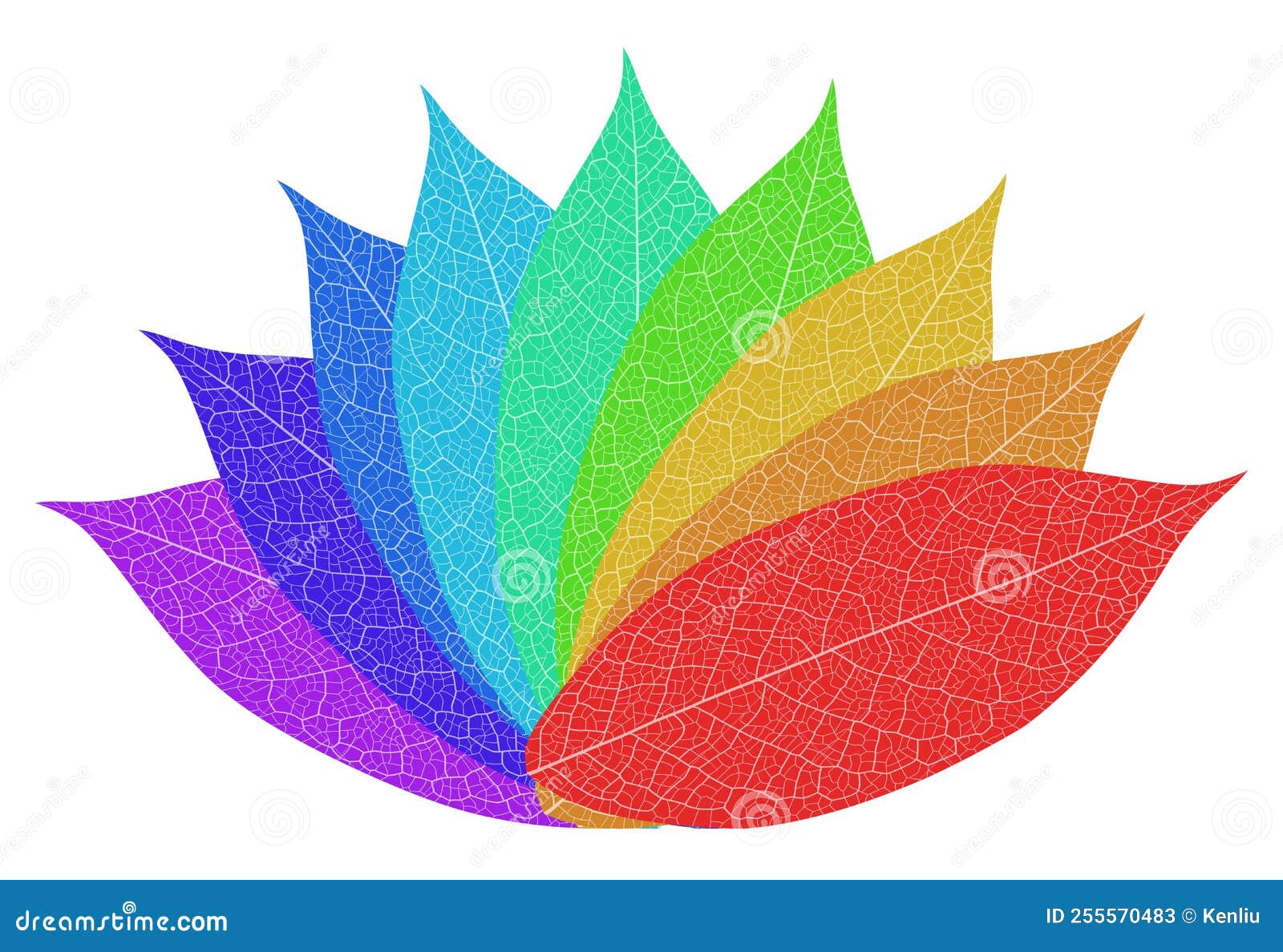 Vector Illustration Outline of a Flower Pattern Composed of Leaf Veins ...