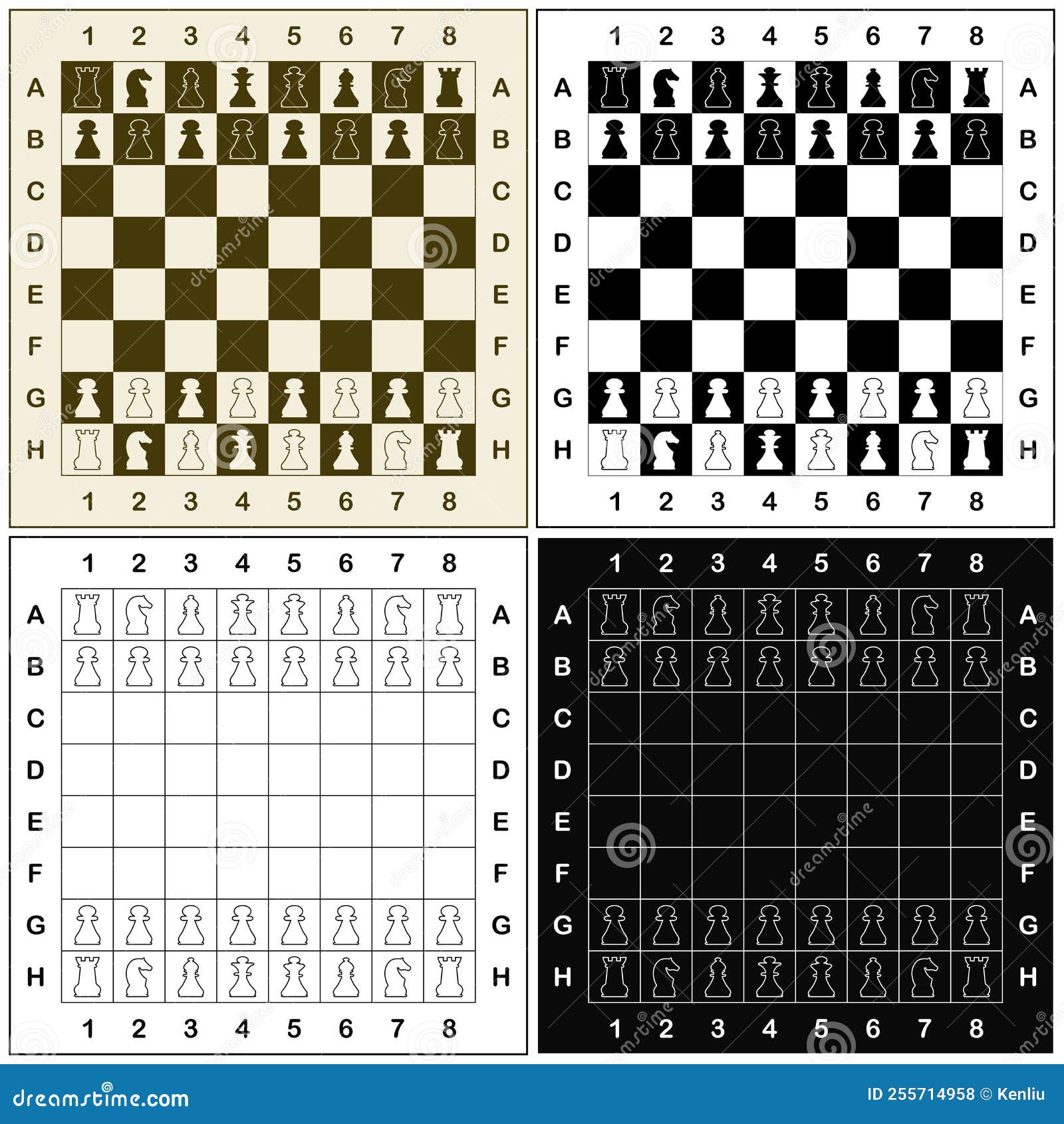 Vector Illustration Outline of International Chess Stock Vector ...