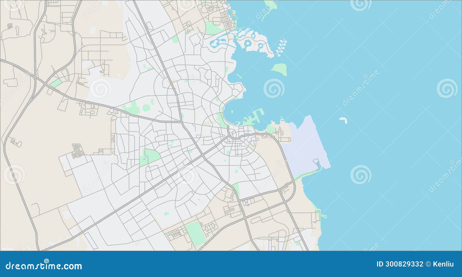 Map of Doha,Qatar stock illustration. Illustration of city - 300829332