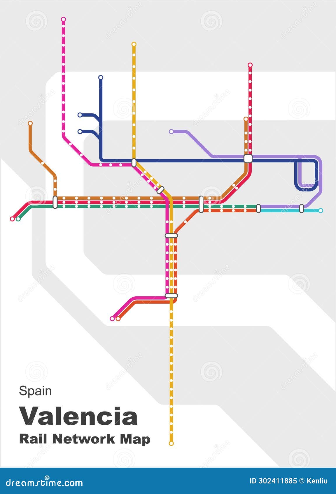 Valencia Spain City Map In Retro Style. Outline Map. Vector ...