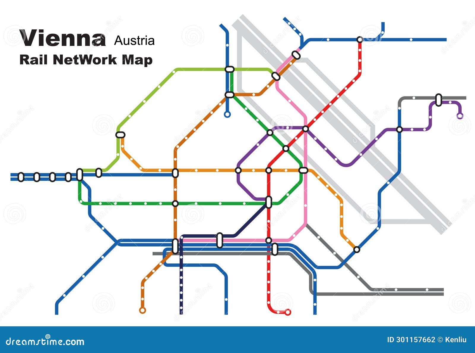 Rail Network Map Of Cologne,Germany Vector Illustration | CartoonDealer ...