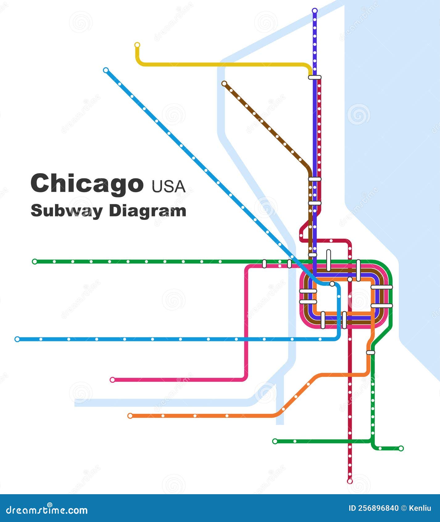 Vector Illustration of the Subway Diagram of Chicago,USA Stock Vector ...