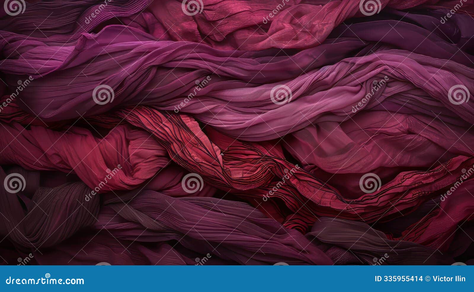 Layered Fabrics Displaying Diverse Textures and Colors from a Top View ...