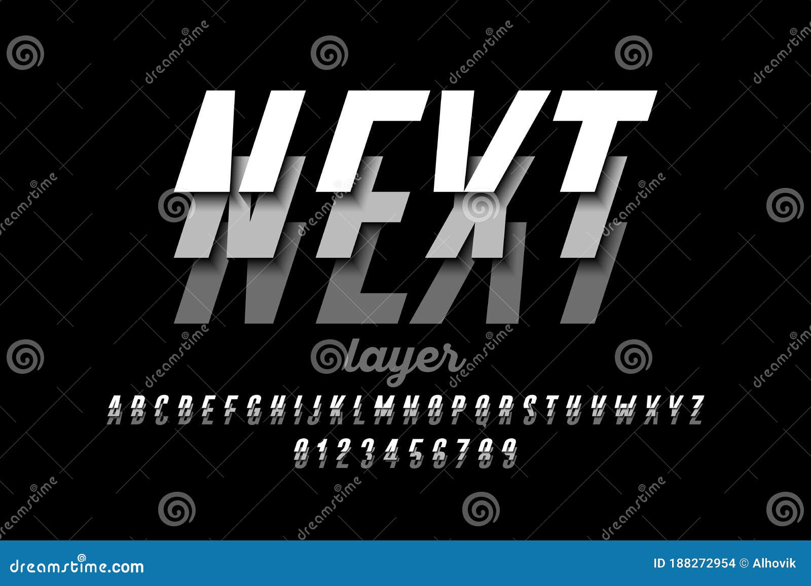 Layered font stock vector. Illustration of color, letters - 188272954