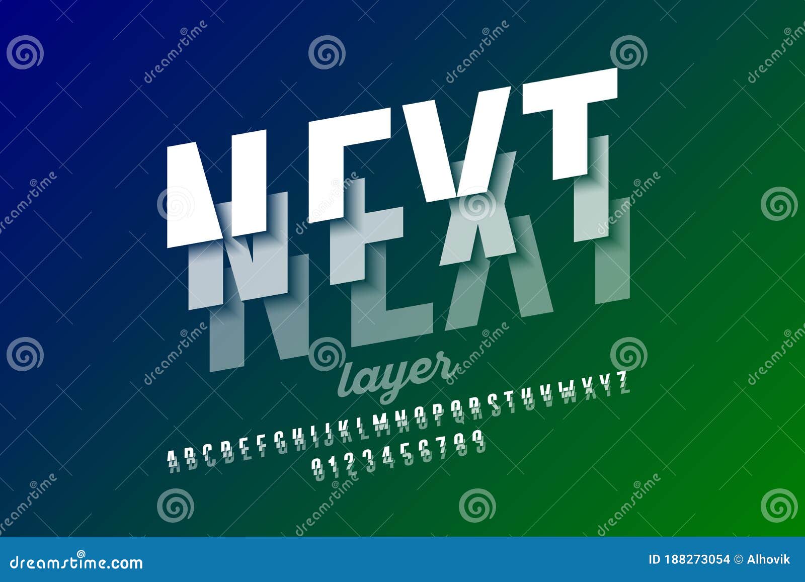 Layered font stock vector. Illustration of lettering - 188273054