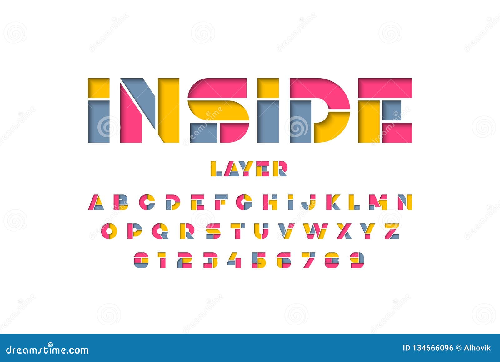 Layered font stock vector. Illustration of design, alphabet - 134666096