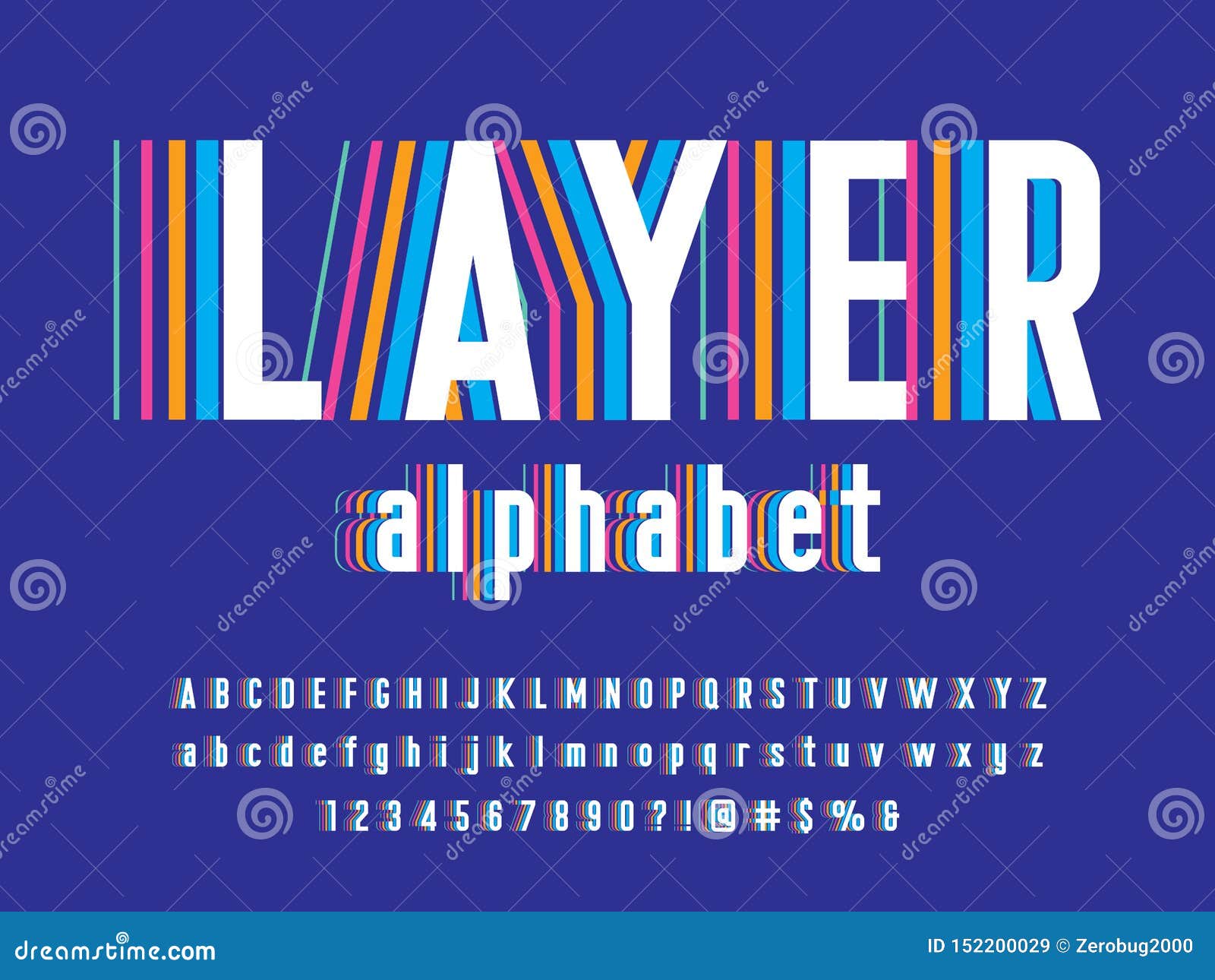 Layered font stock vector. Illustration of modern, design - 152200029