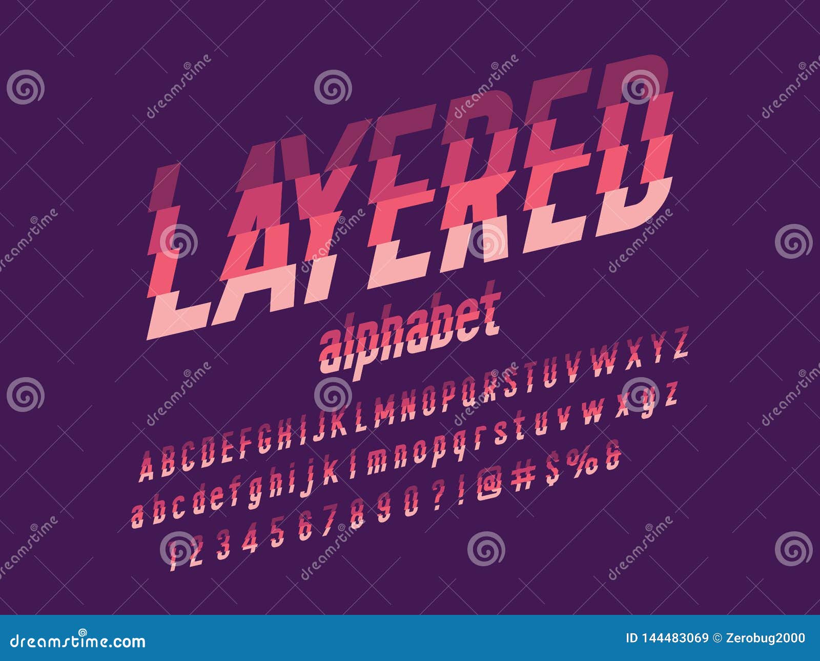 Layered font stock vector. Illustration of layered, letter - 144483069