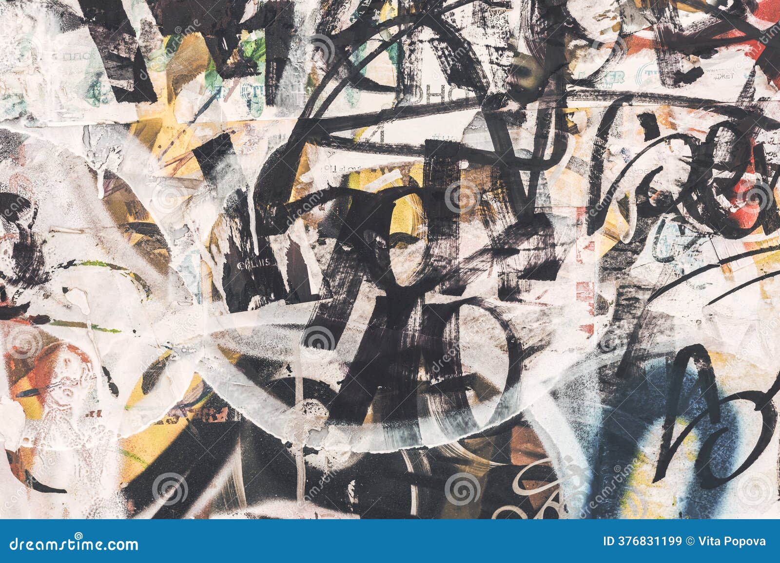 Layered Graffiti Art On A Textured Torn Paper Background Striking ...