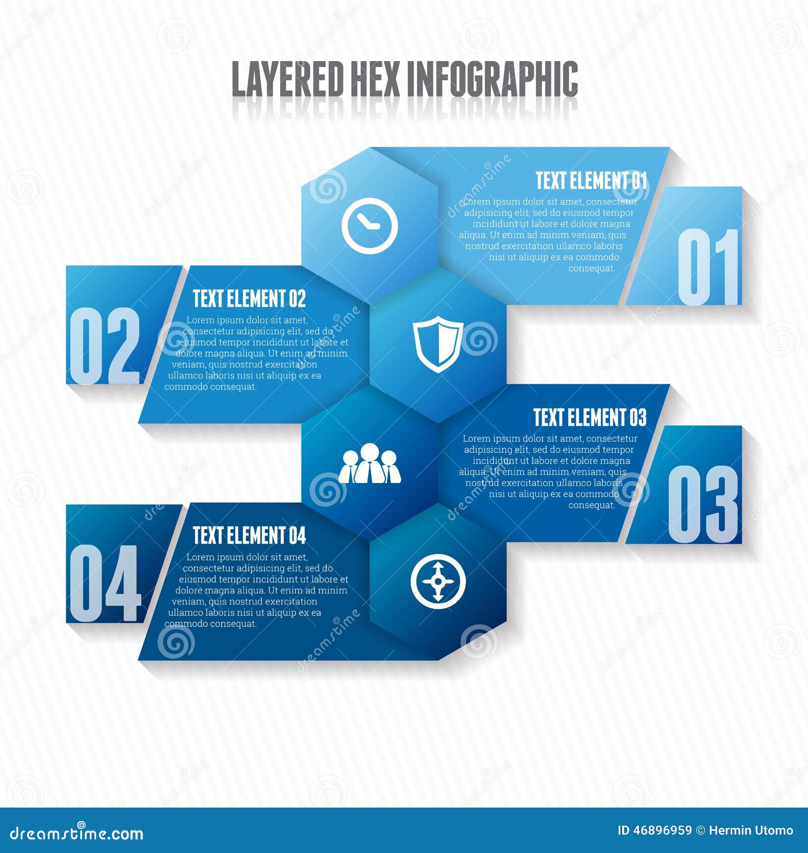 Layered Hex Infographic stock vector. Illustration of color - 46896959