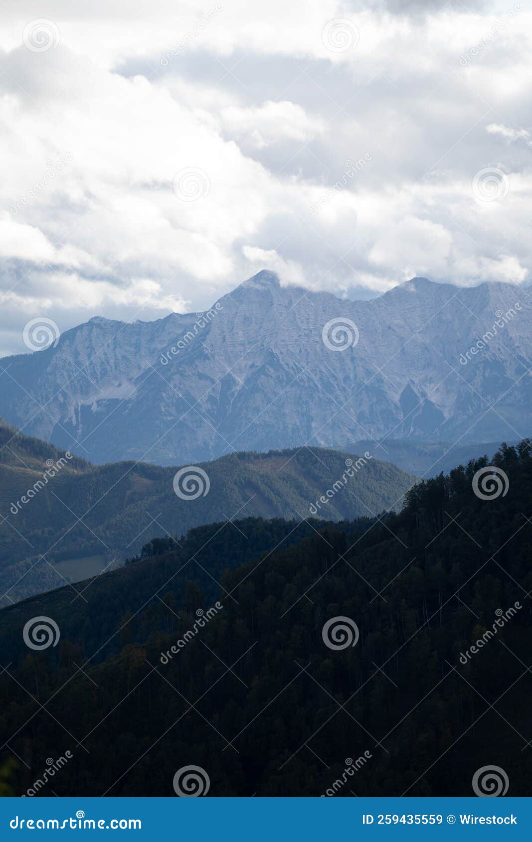 Layered Horizon of the Mountain Range, Vertical Stock Image - Image of ...