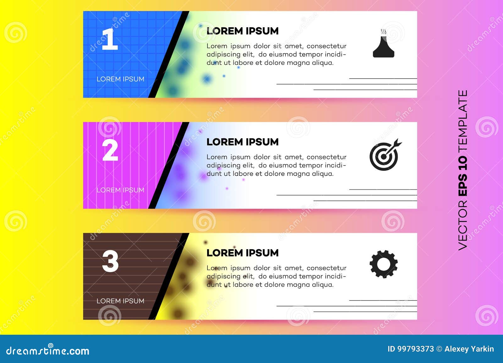 Layered Horizontal Infographic Steps. Stock Vector - Illustration of ...