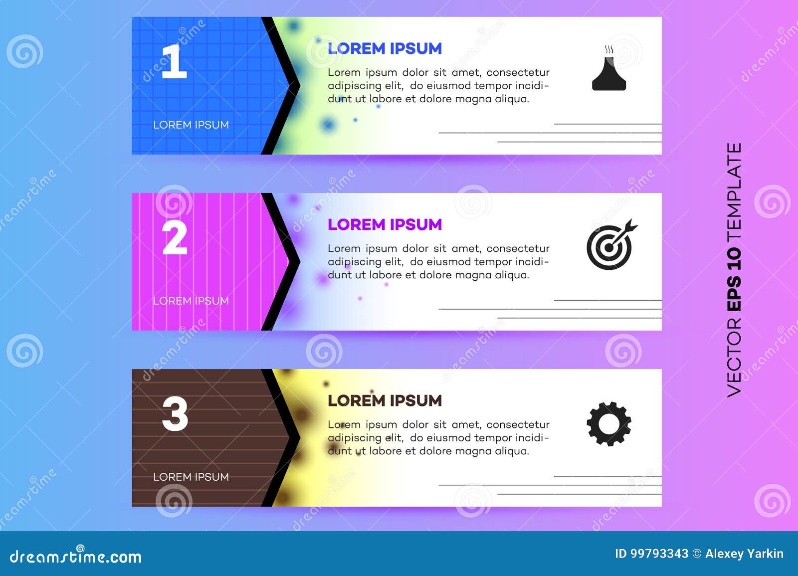 Layered Horizontal Infographic Steps. Stock Vector - Illustration of ...
