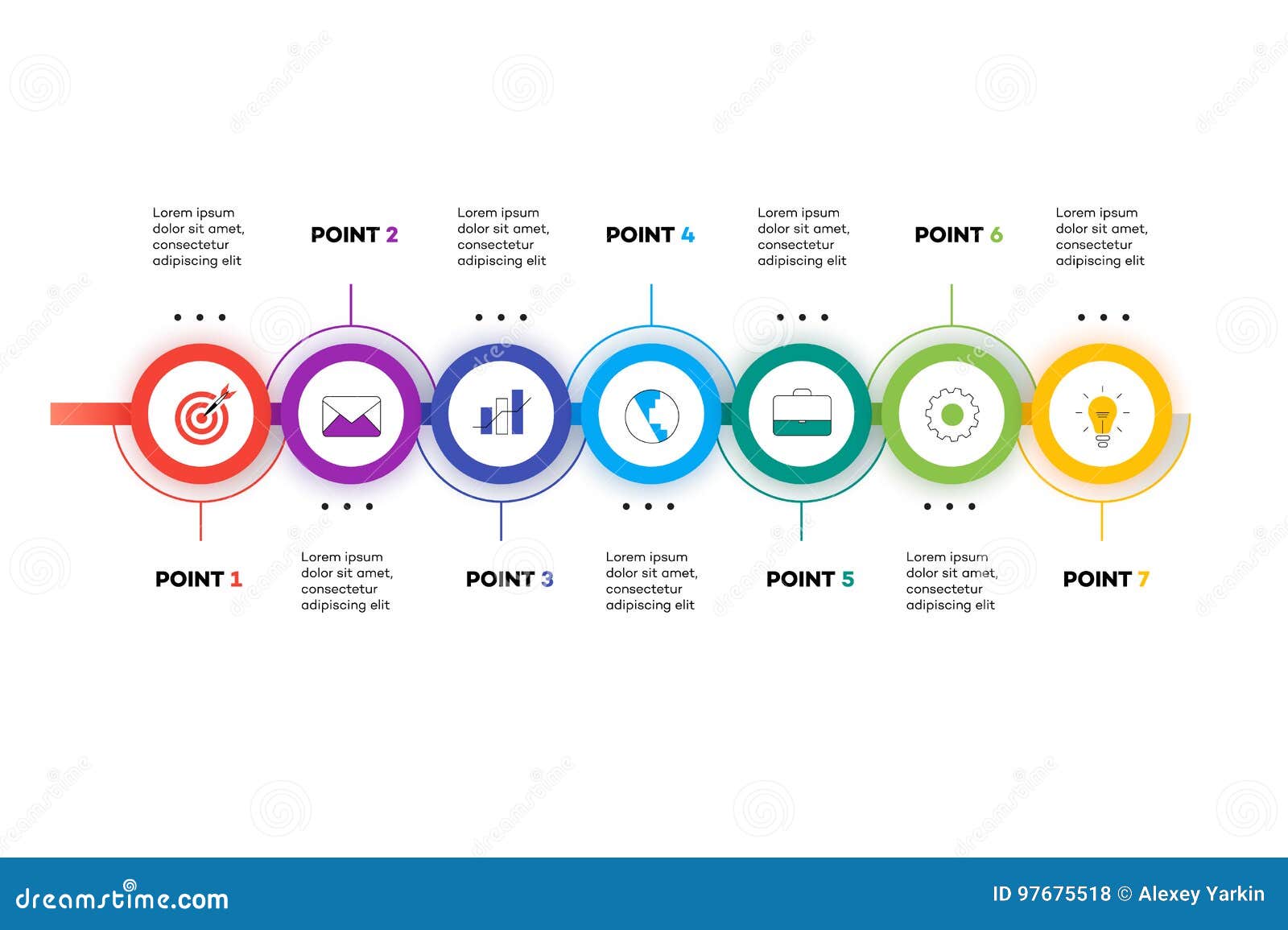 Layered Horizontal Infographic Timeline. Stock Vector - Illustration of ...