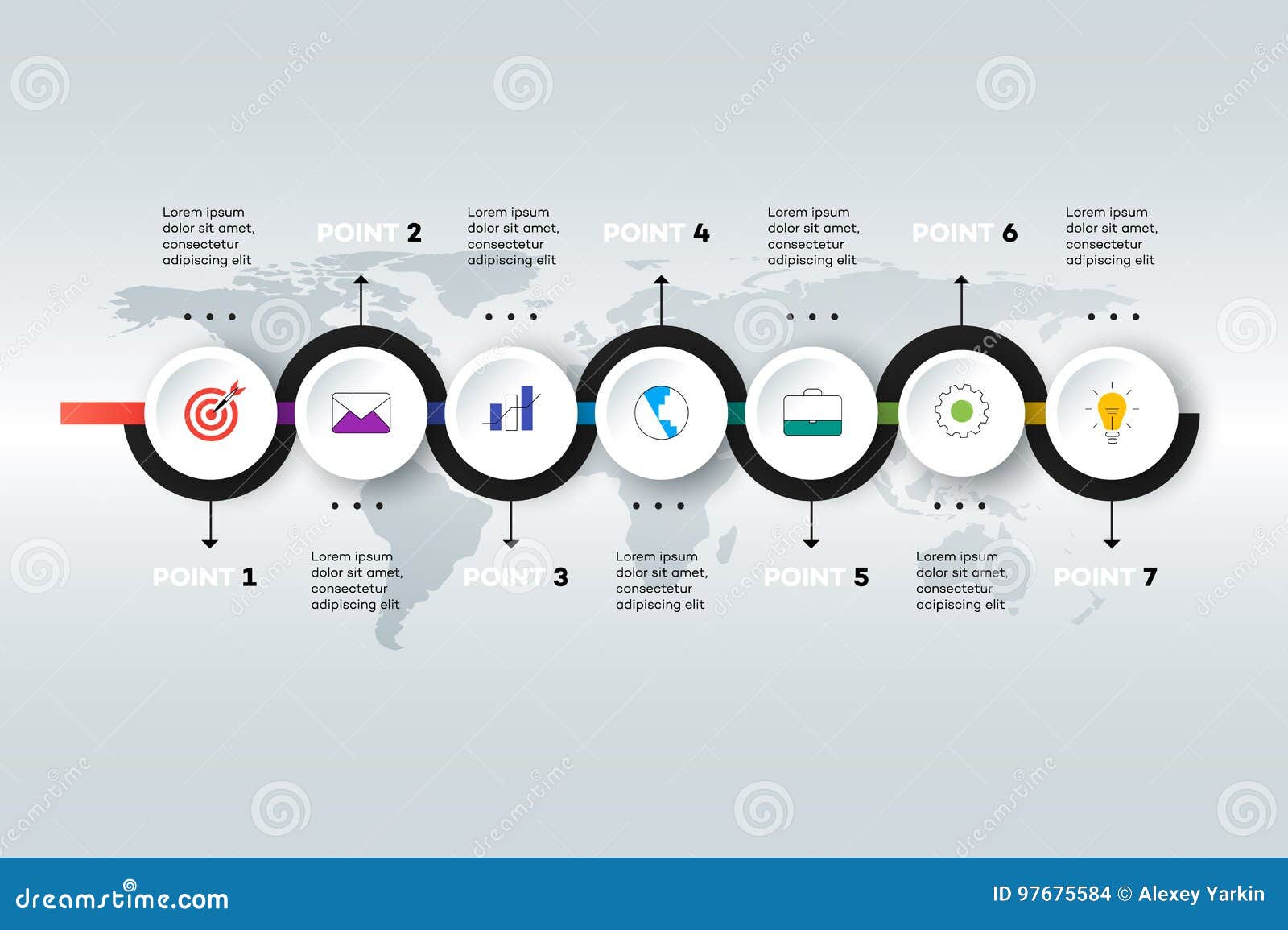 Layered Horizontal Infographic Timeline. Stock Vector - Illustration of ...
