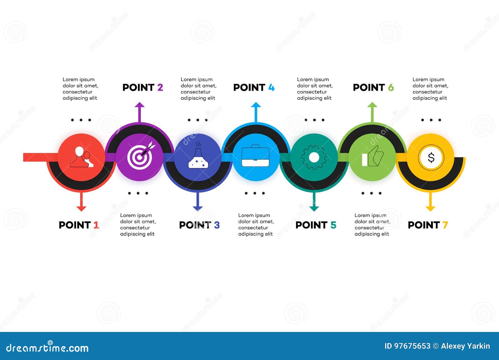 Layered Horizontal Infographic Timeline. Vector Illustration ...