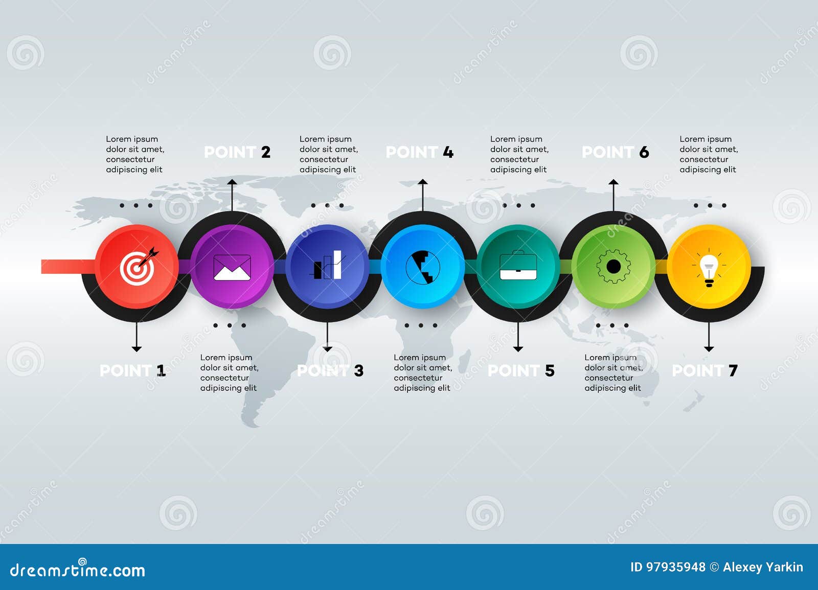 Layered Horizontal Infographic Timeline. Stock Vector - Illustration of ...