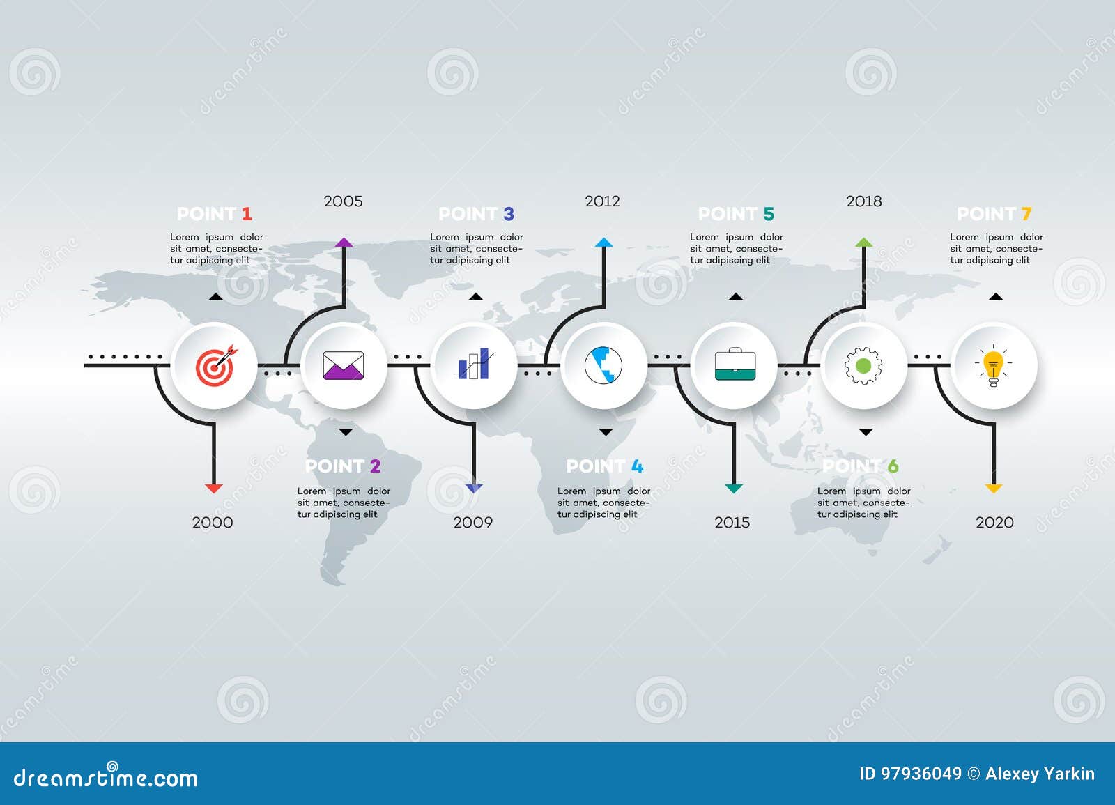 Layered Horizontal Infographic Timeline. Stock Vector - Illustration of ...