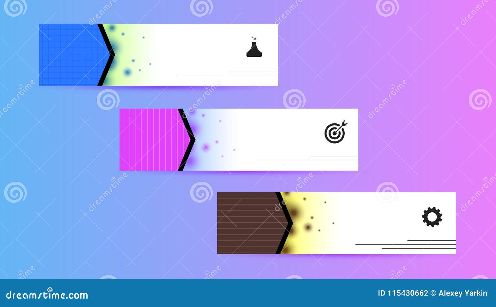 Layered Horizontal Modern Infographic Workflow Steps. Stock Vector ...