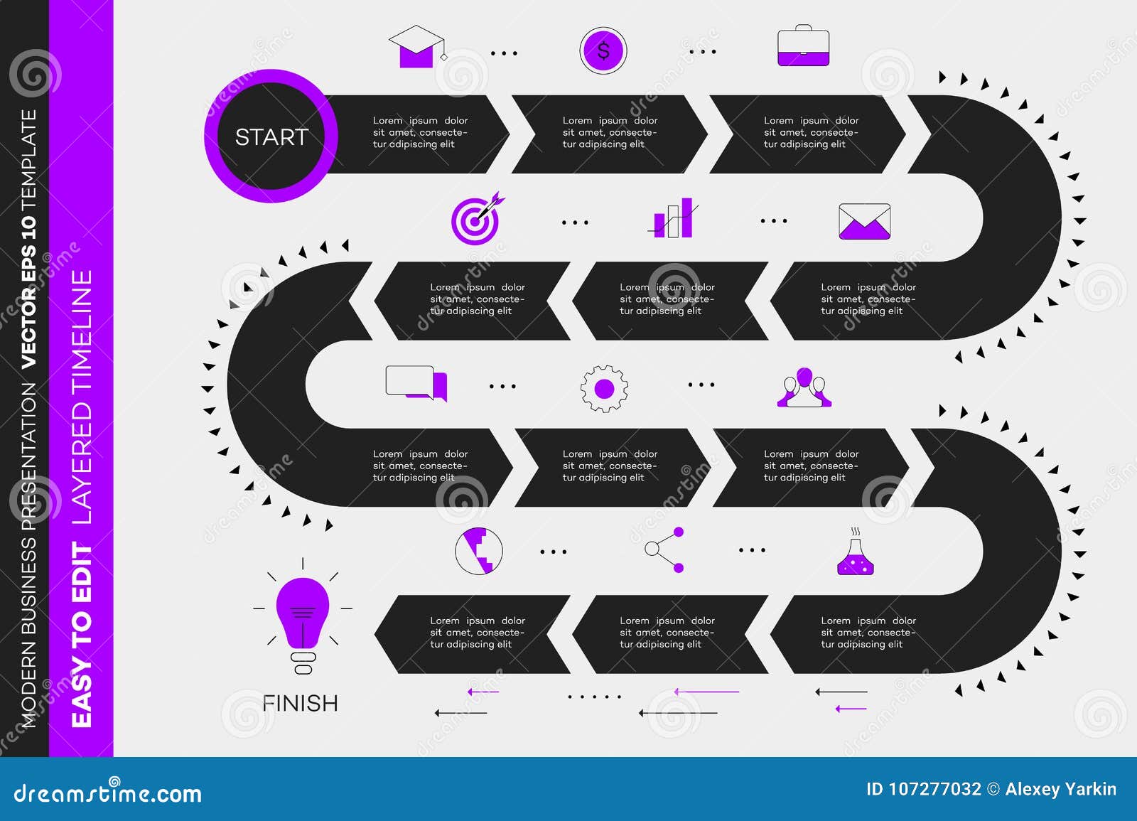 Layered Infographic Timeline. Vector Roadmap, Template For ... Layered Infographic Timeline. Vector Roadmap, Template For ...