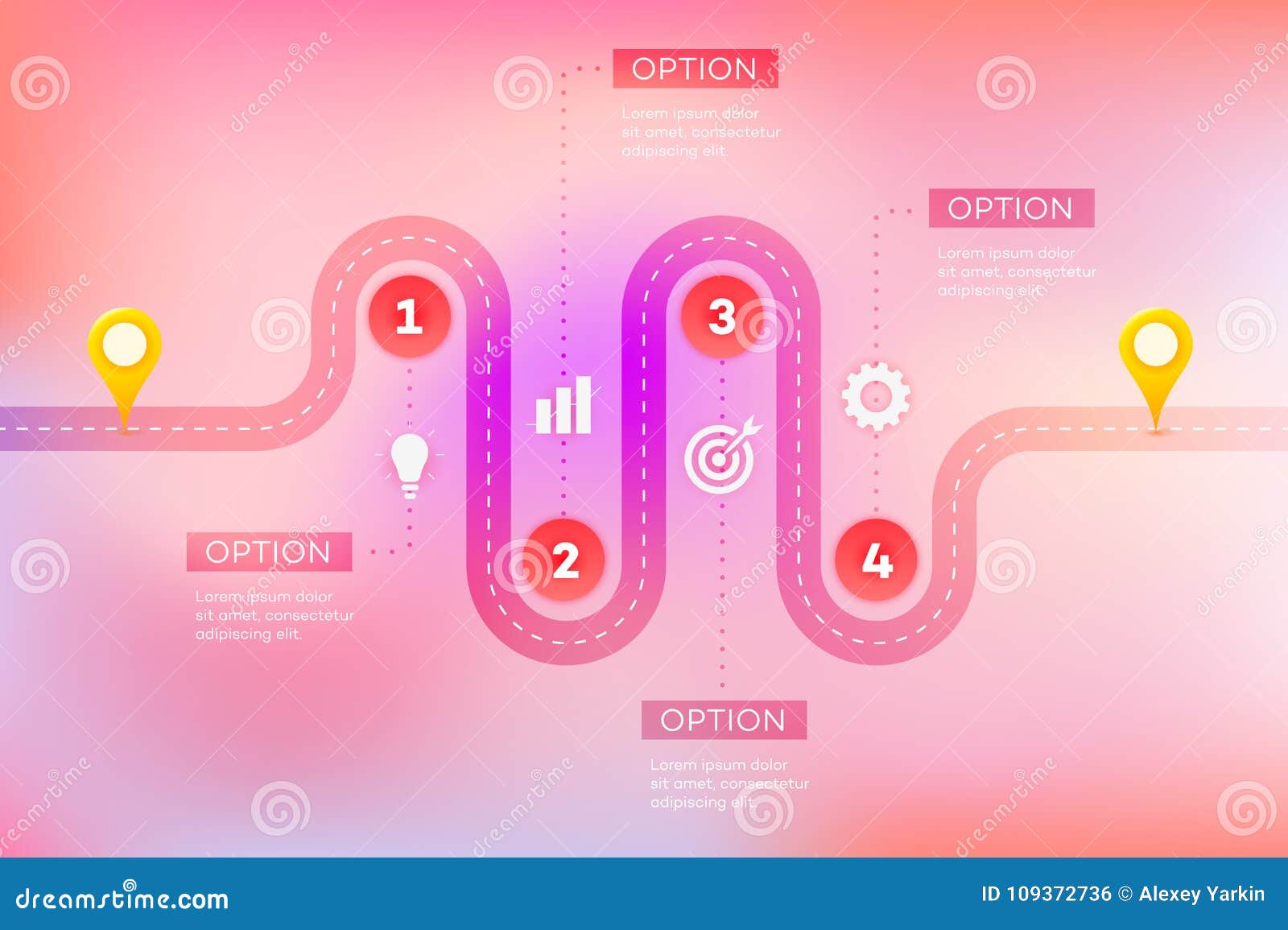 Layered Infographic Timeline. Vector Roadmap, Template for Modern ...