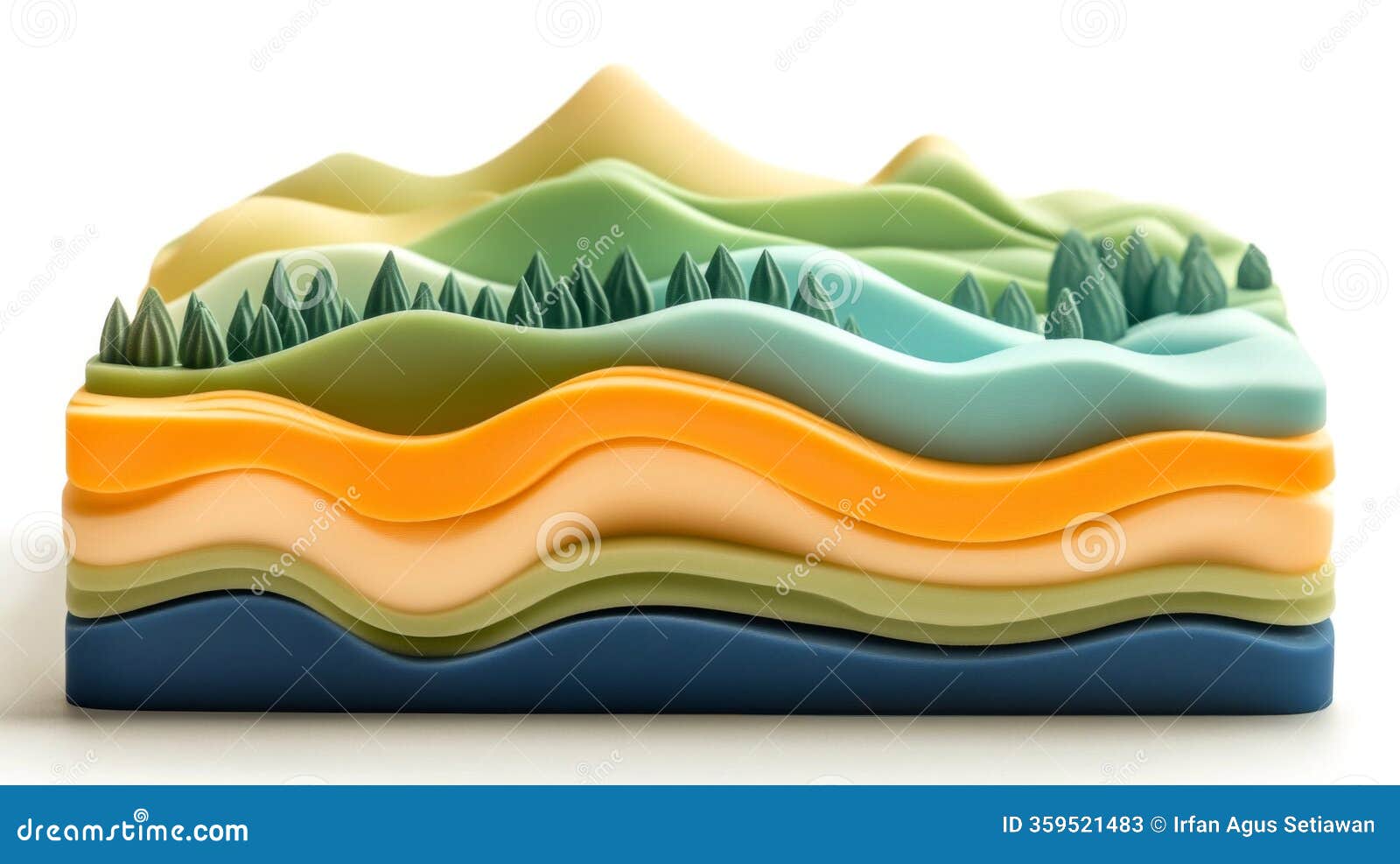 Layered Landscape Illustration Stock Illustration - Illustration of ...