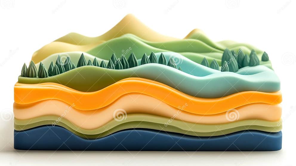 Layered Landscape Illustration Stock Illustration - Illustration of ...