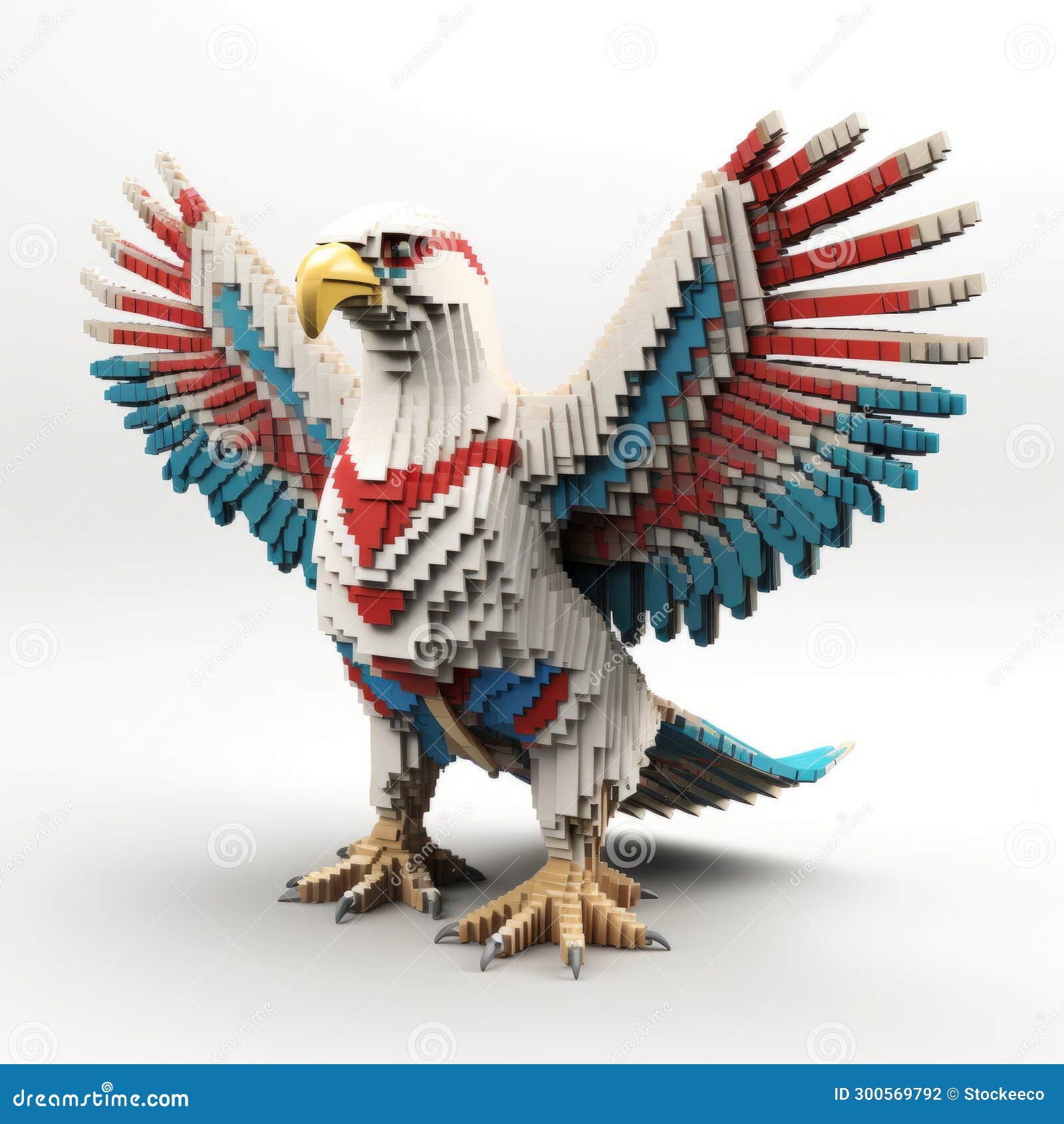 Layered Lego Eagle: a Complex Composition in Bluish Colors Stock ...