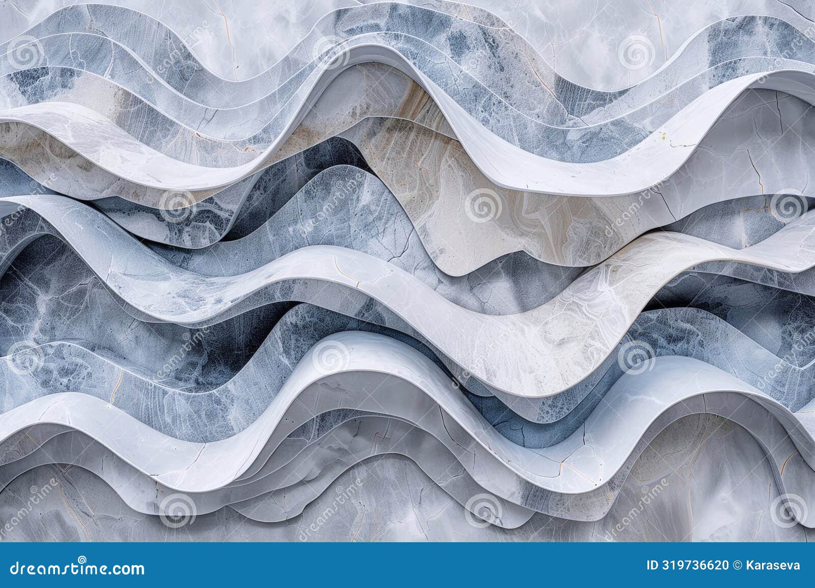 Layered Marble Texture with Blue and White Wavy Patterns Stock Photo ...