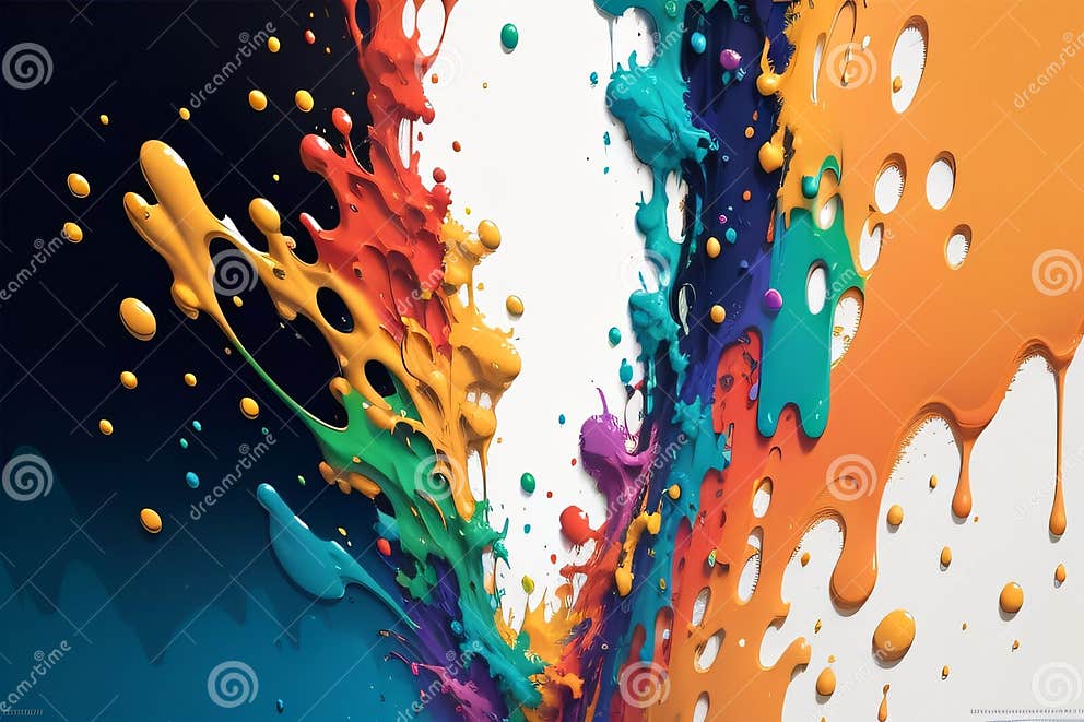 Layered Paint Splashes in an Abstract Expressionist Impressionist Style ...