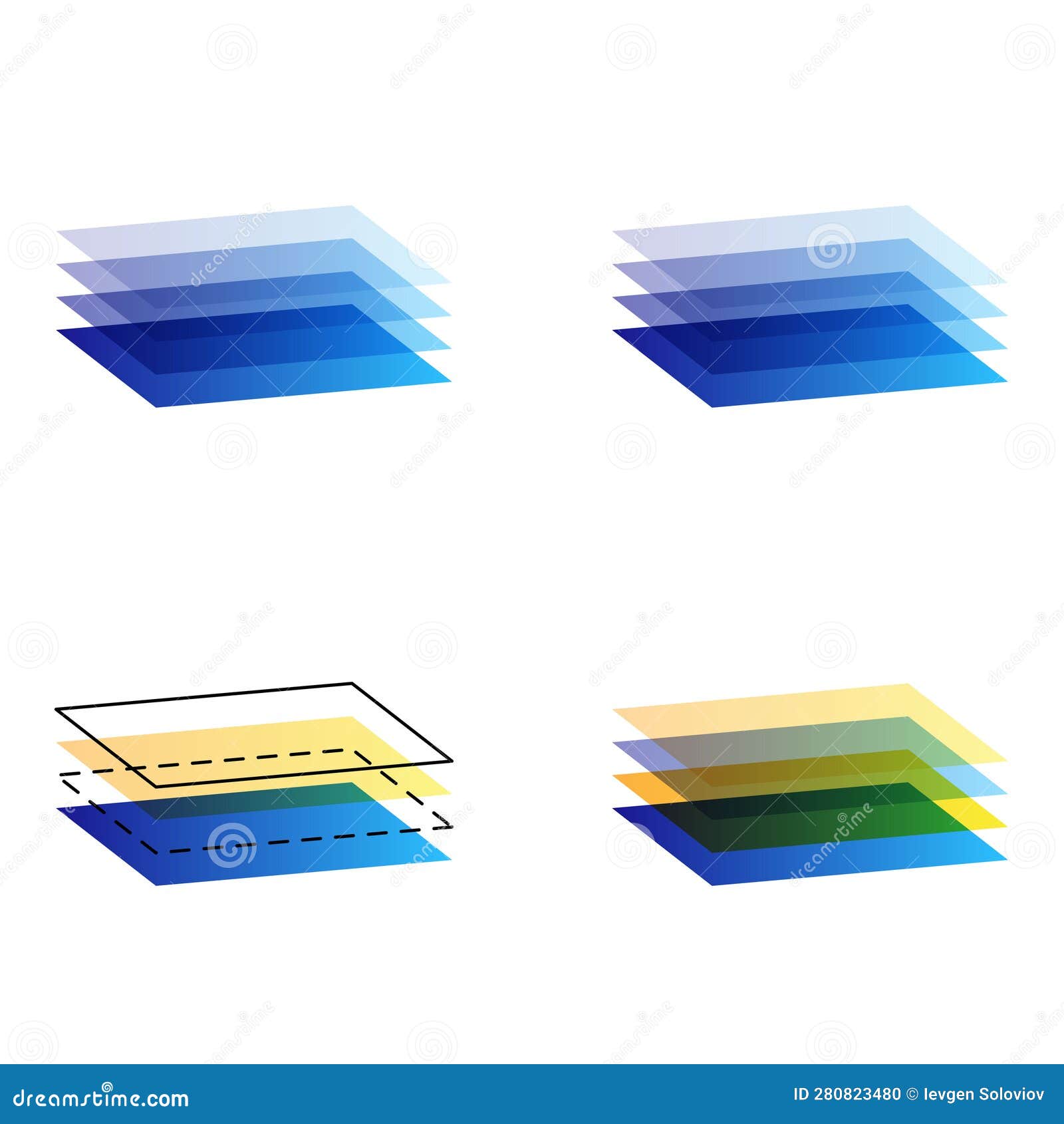 Layered Paper Isometric Stacks Set Stock Vector - Illustration of ...