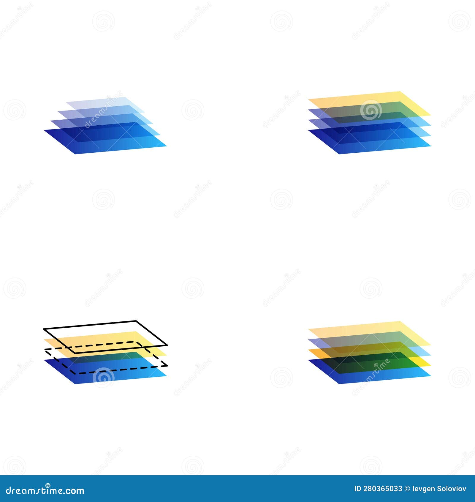 Layered Paper Sized Stacks Set Stock Vector - Illustration of floor ...