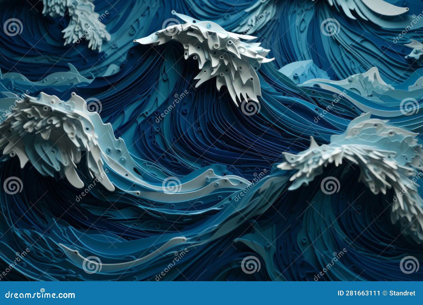 Layered Paper of Wave. Beautiful Illustration Picture Stock ...