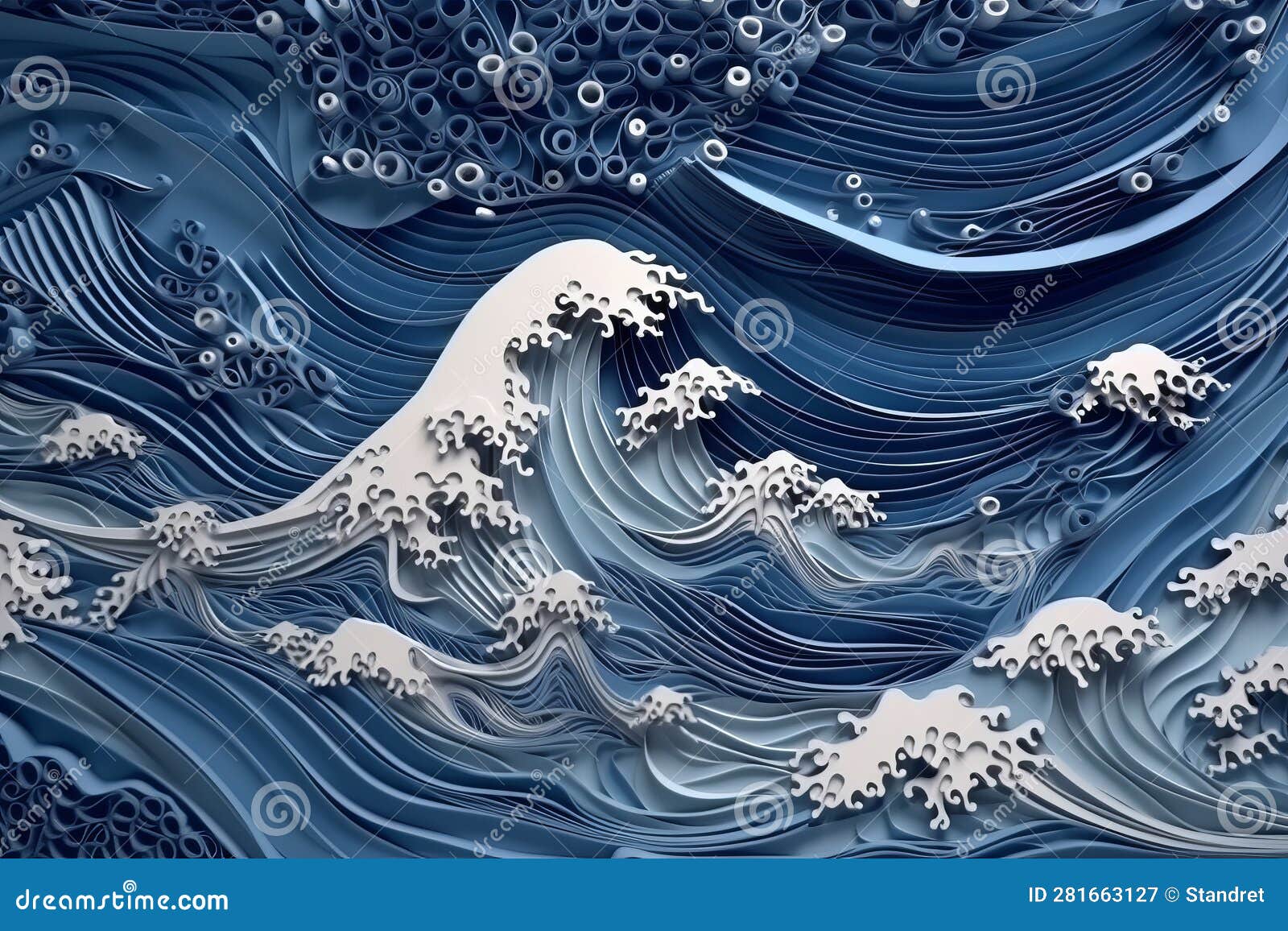 Layered Paper of Wave. Beautiful Illustration Picture Stock ...