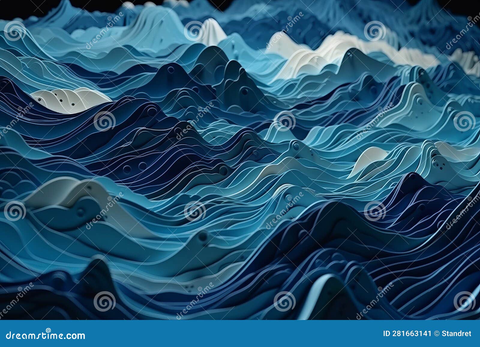Layered Paper of Wave. Beautiful Illustration Picture Stock ...