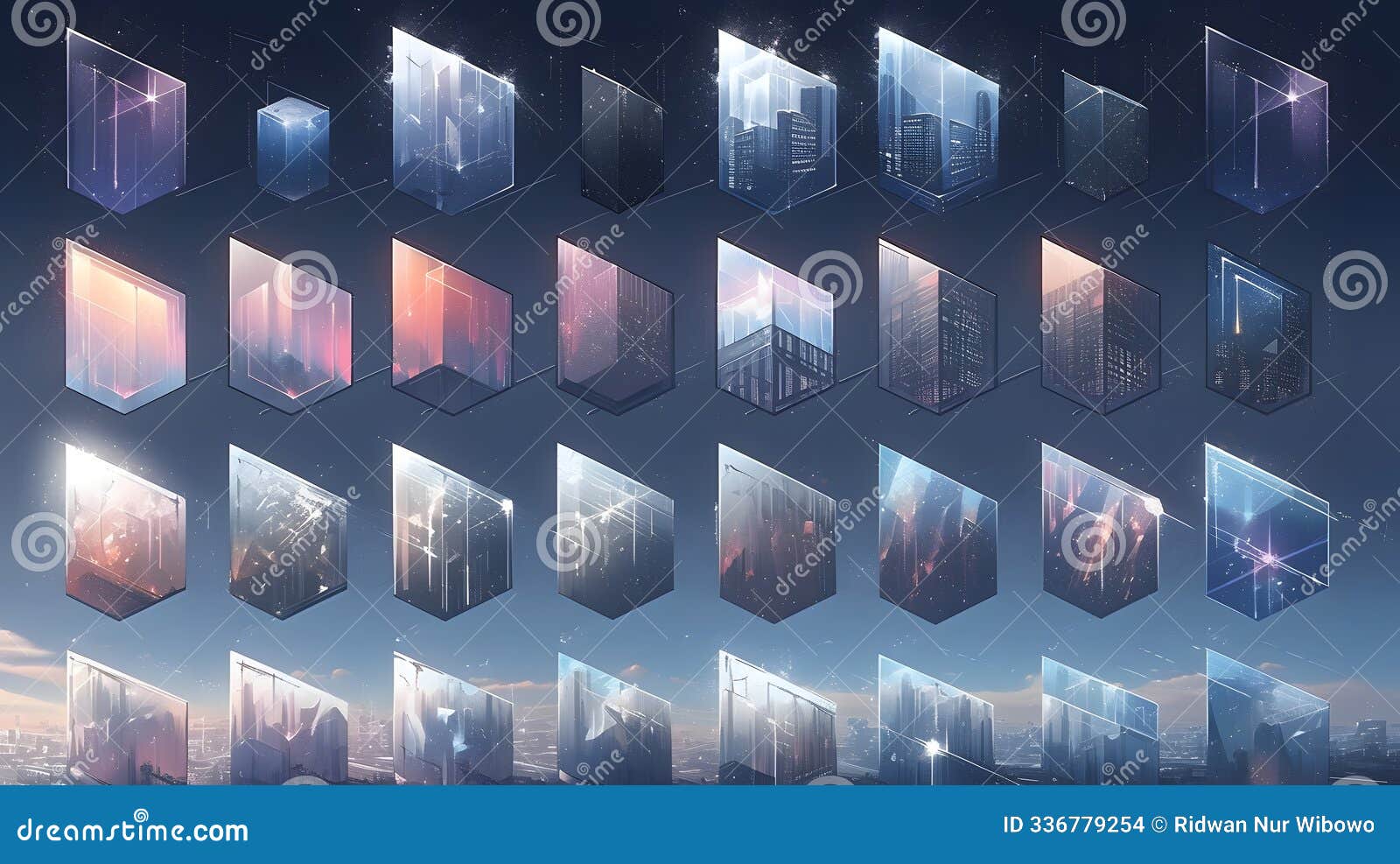 Layered Pattern in Squares for a 3D Depth Effect Stock Illustration ...