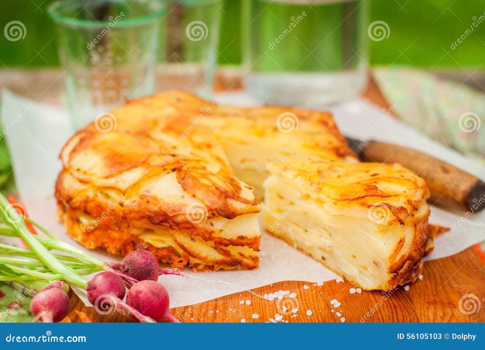 Layered Potato Bake stock image. Image of cheesy, healthy - 56105103