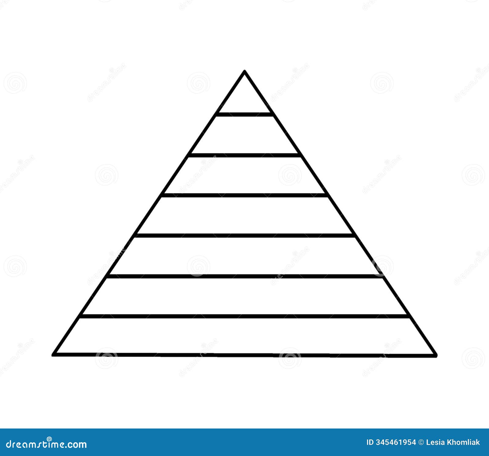 Layered Pyramid Illustration With Horizontal Sections Royalty-Free ...