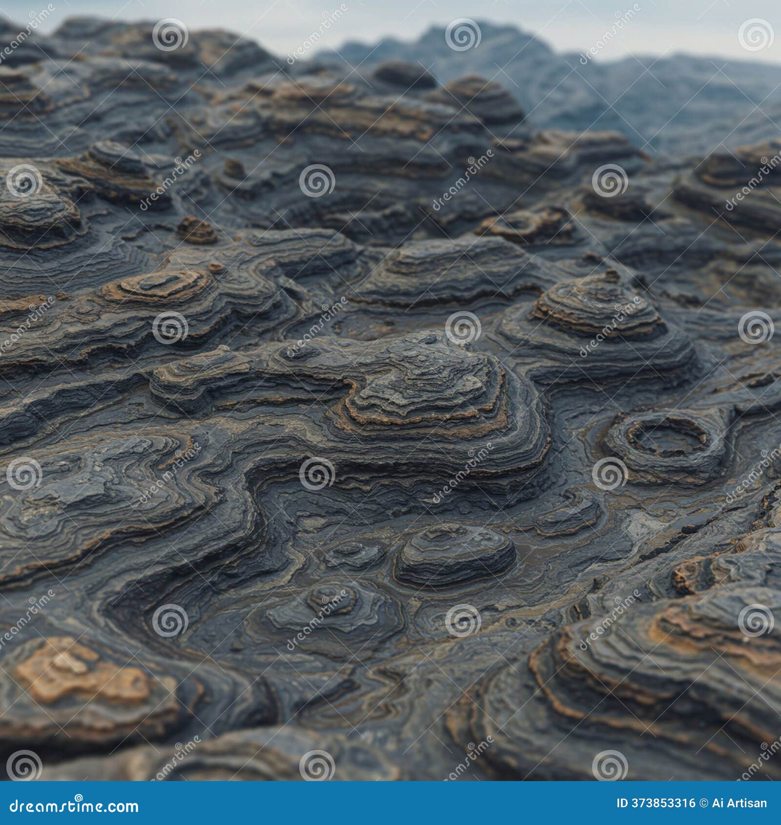 Stromatolites Ancient Microbial Structures Vector Illustration ...