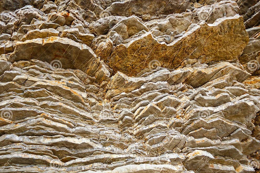 Layered Rocks, Geologic Structure, Stone Texture Stock Photo - Image of ...
