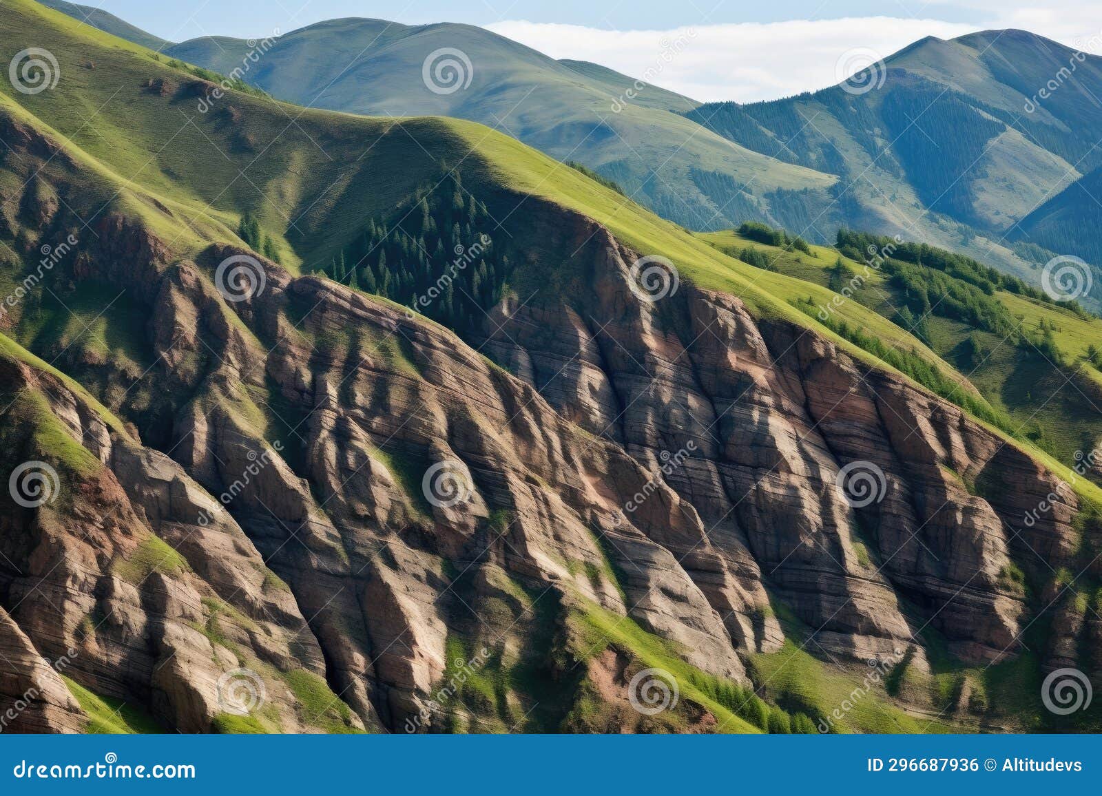 Layered Rocks in a Steep Mountain Valley Stock Photo - Image of terrain ...