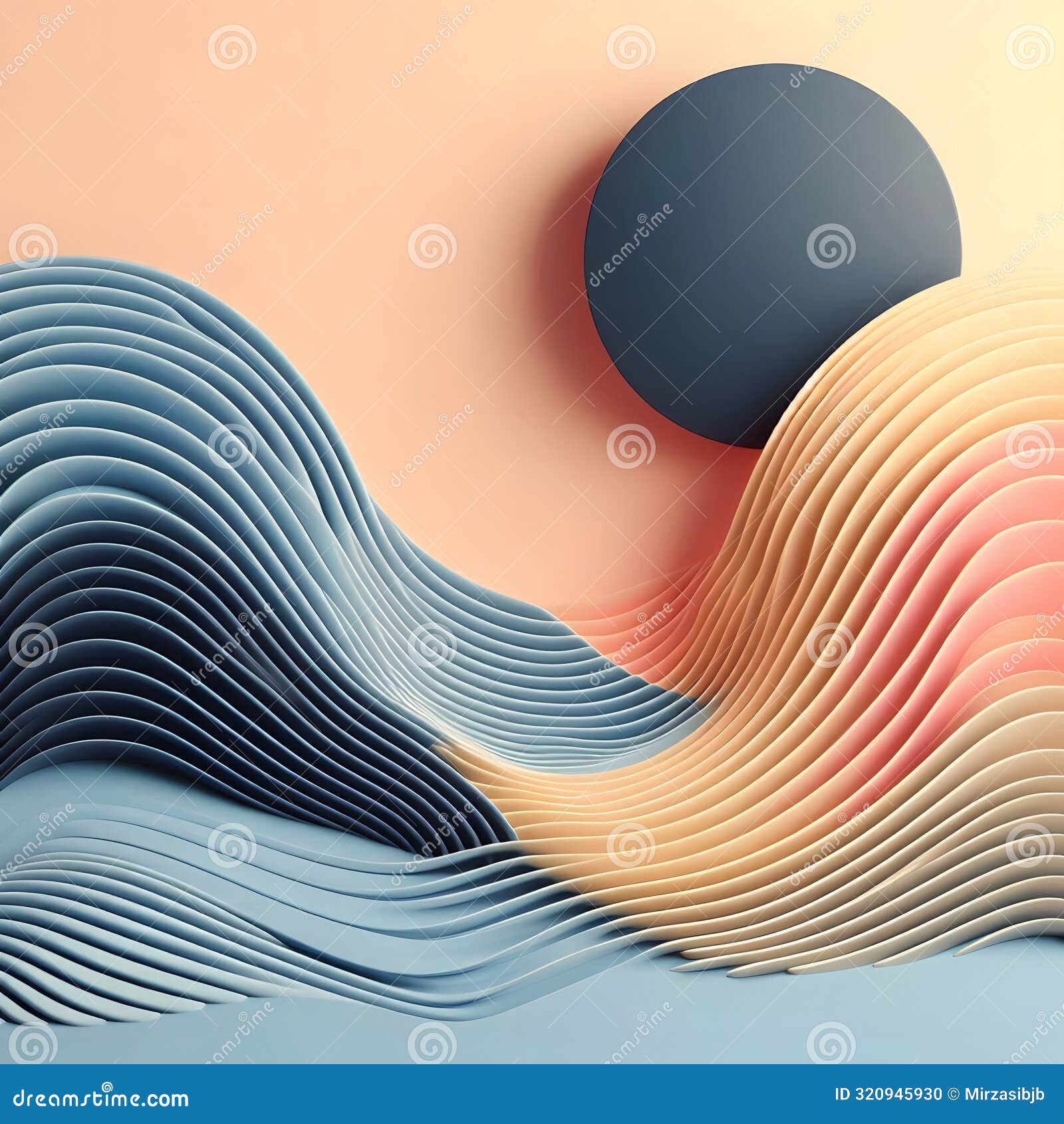 Layered Round Surfaces Abstract Background Aesthetic Stock Illustration ...