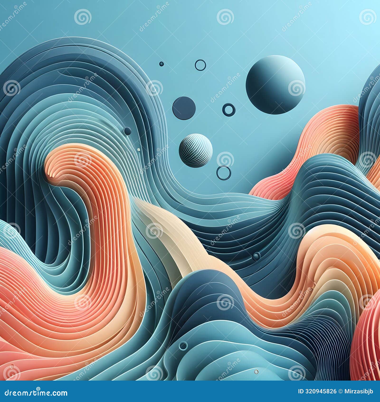 Layered Round Surfaces Abstract Background 3d Stock Illustration ...