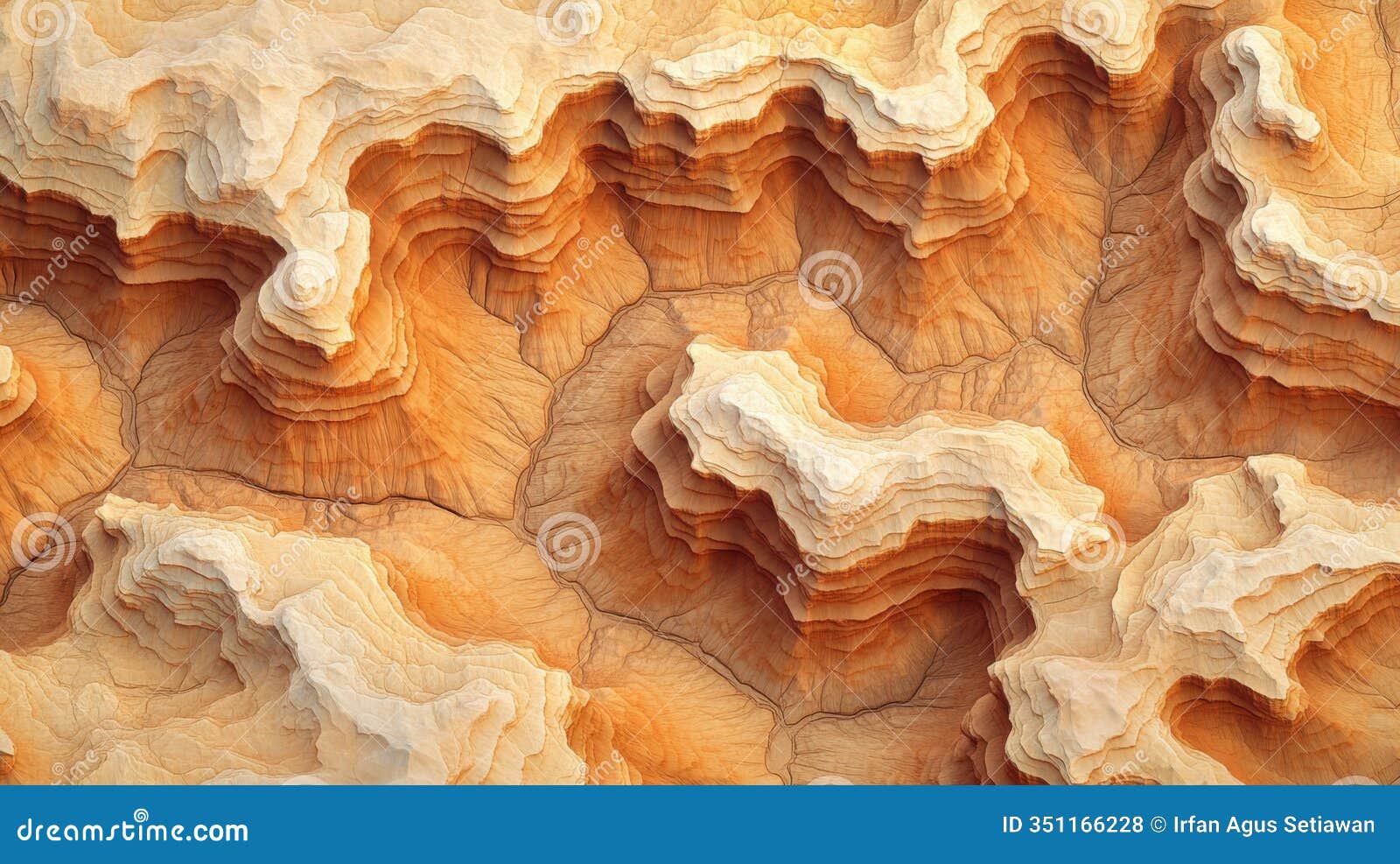Layered Sandstone Canyon Aerial View Stock Illustration - Illustration ...