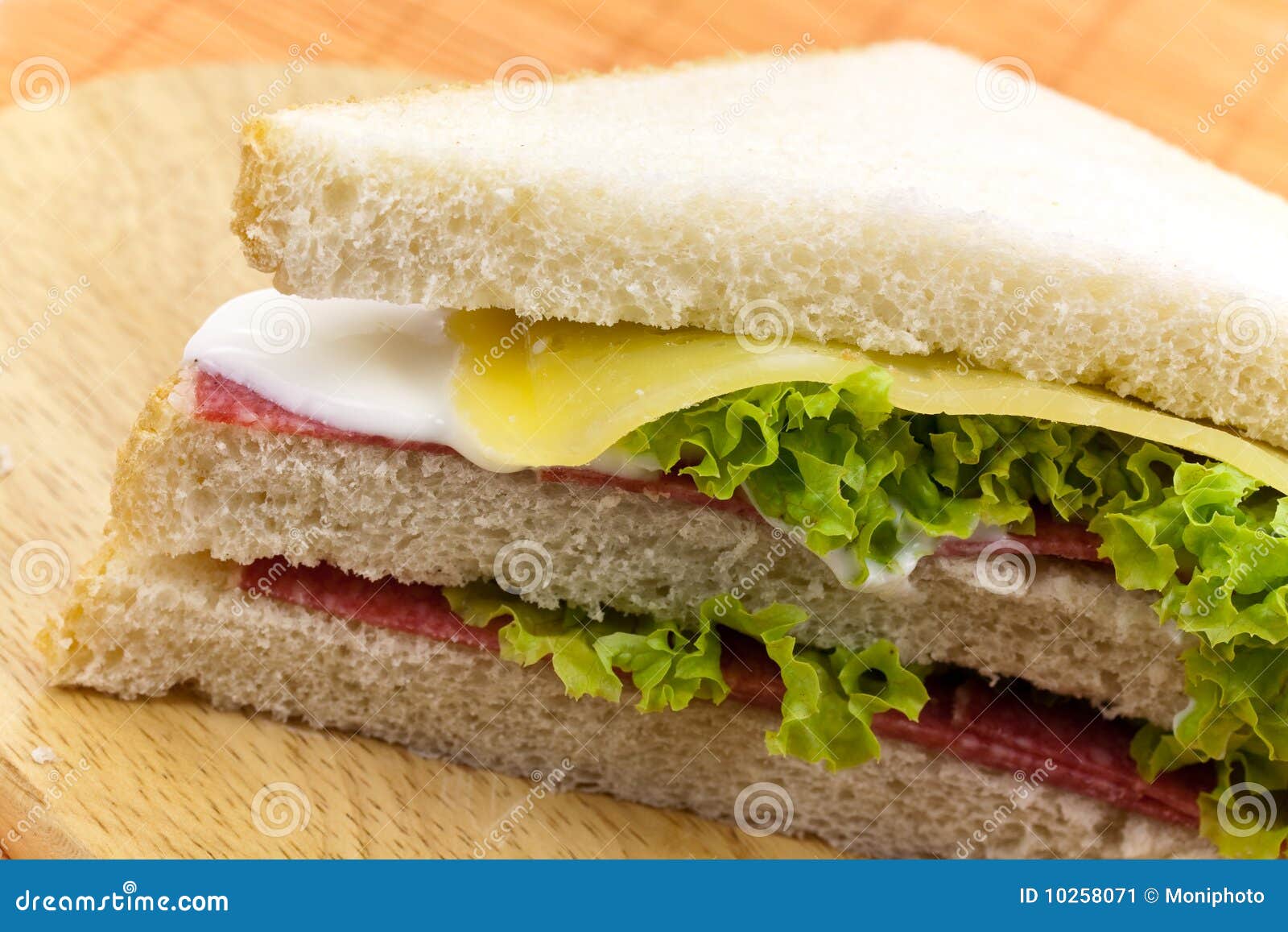 Layered Sandwich Isolated on Orange Stock Image - Image of nutrition ...