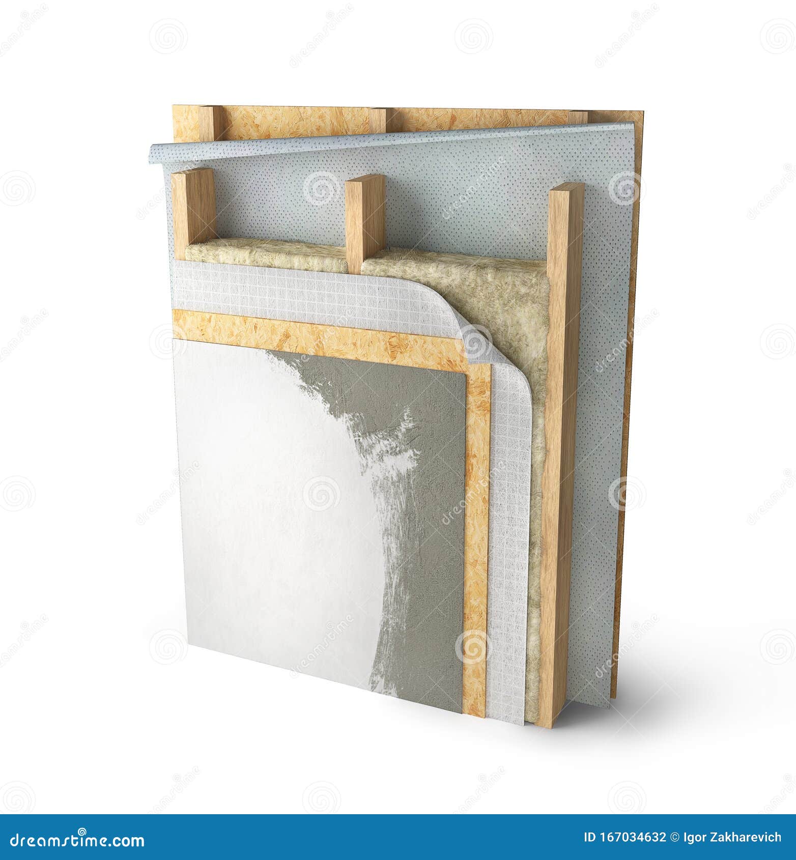 Layered Scheme of Interior Wall Insulation Stock Illustration ...