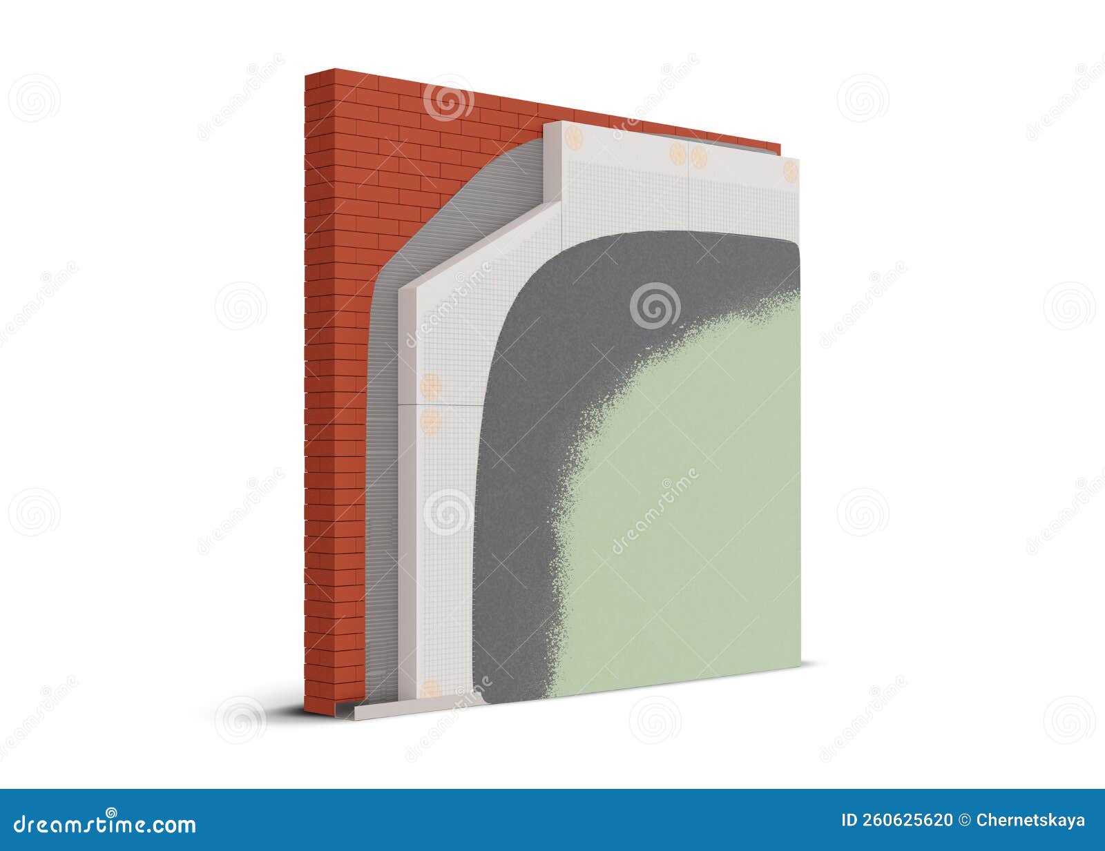 Layered Scheme of Wall Insulation on White Background Stock Photo ...