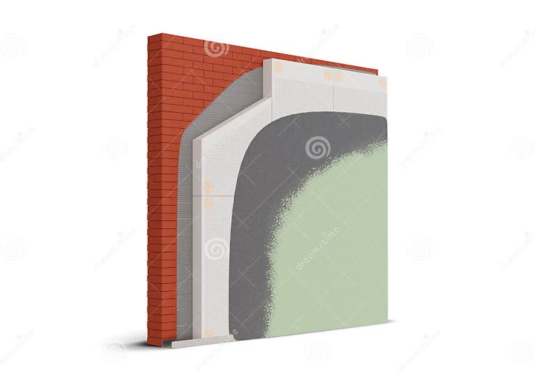 Layered Scheme of Wall Insulation on White Background Stock Photo ...