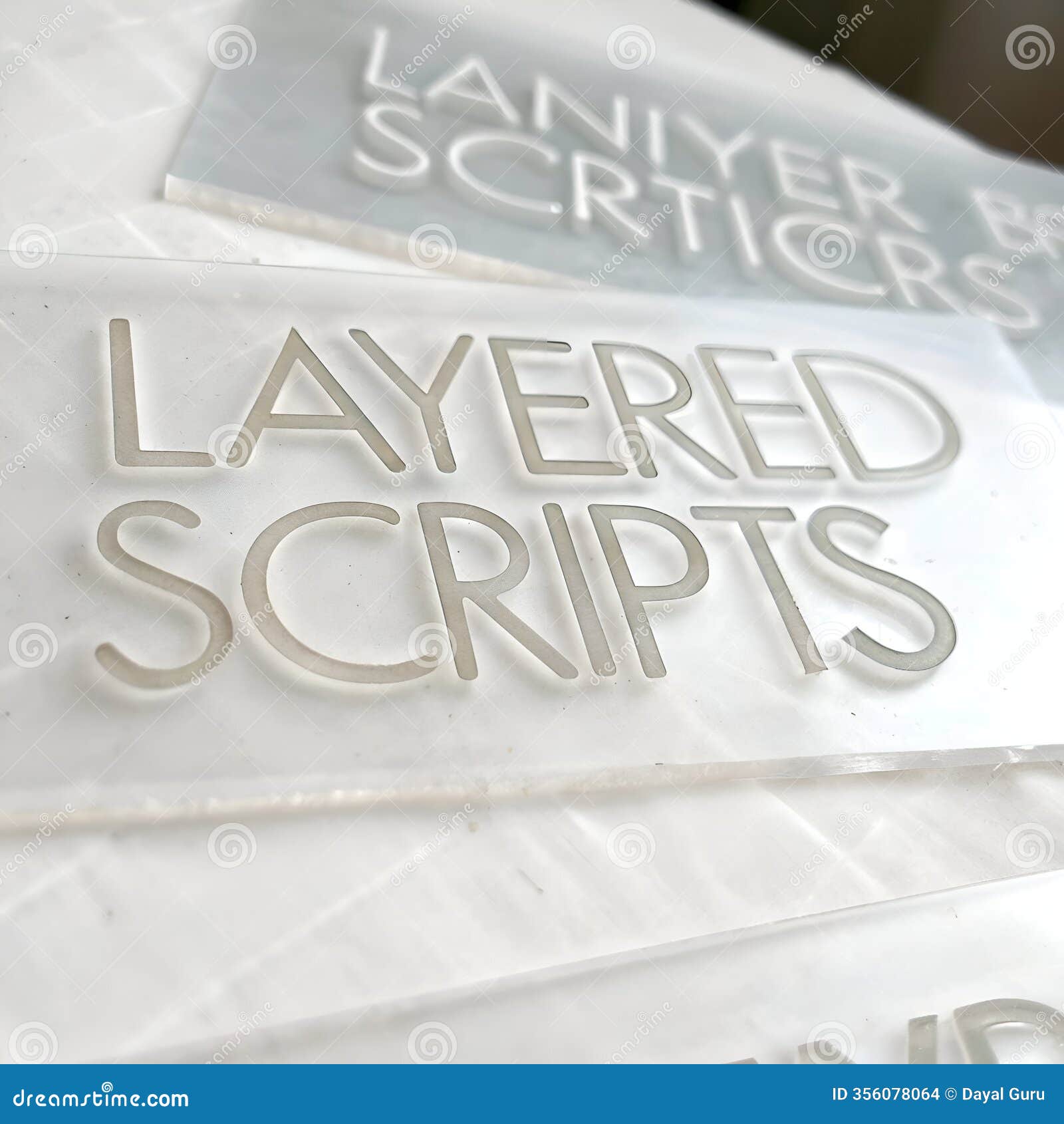 Layered Scripts with Transparency Isolated on White Background Stock ...